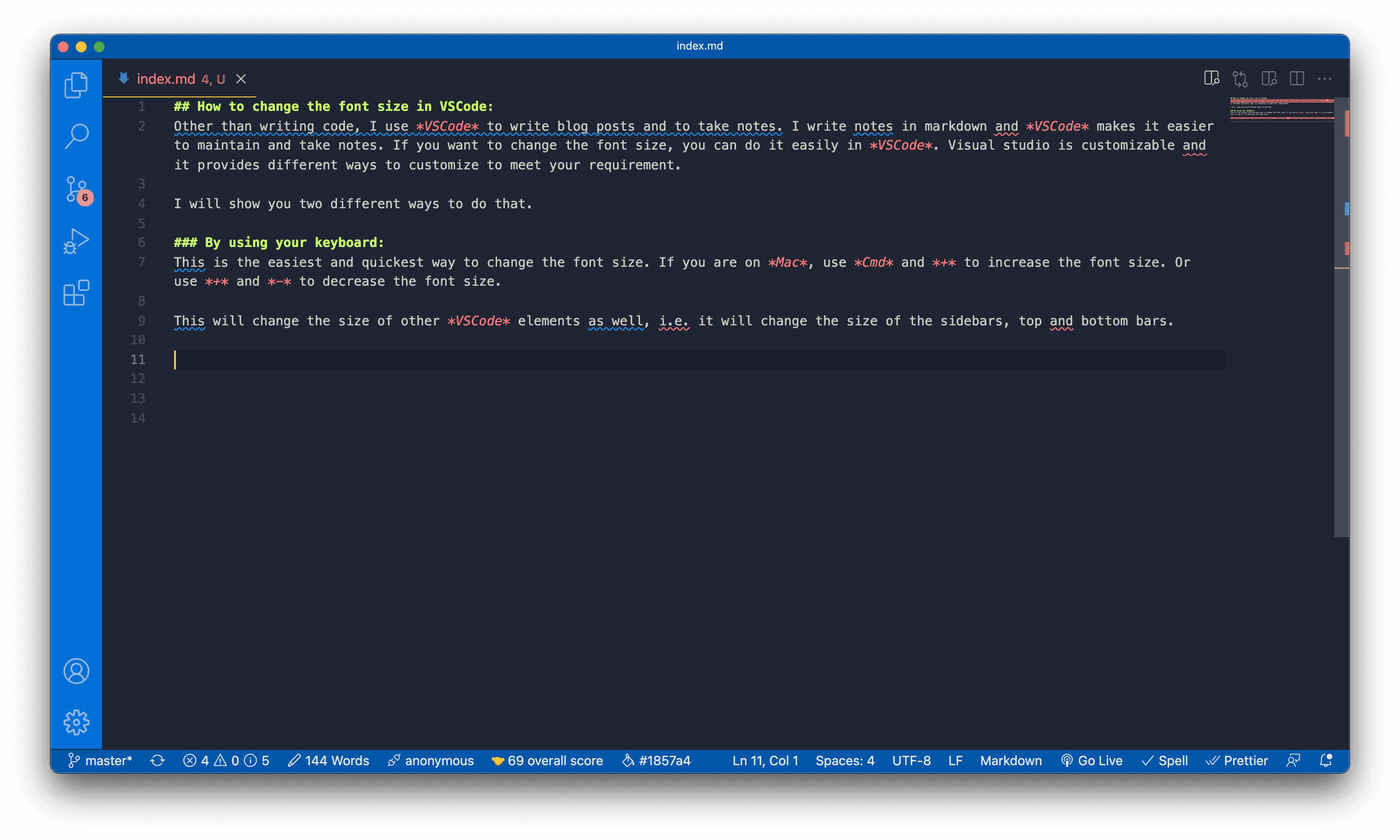 How To Change The Font Size In VSCode N Kaushik