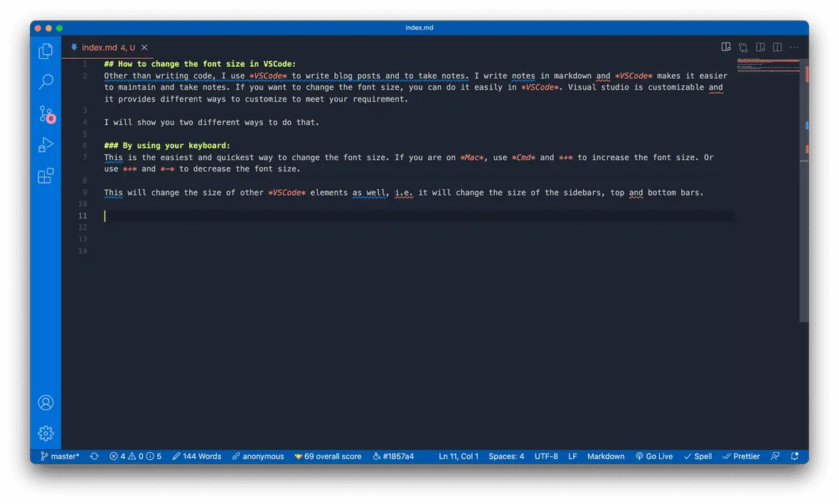 How to change the font size in VSCode | N Kaushik How to change the font size in VSCode | N Kaushik